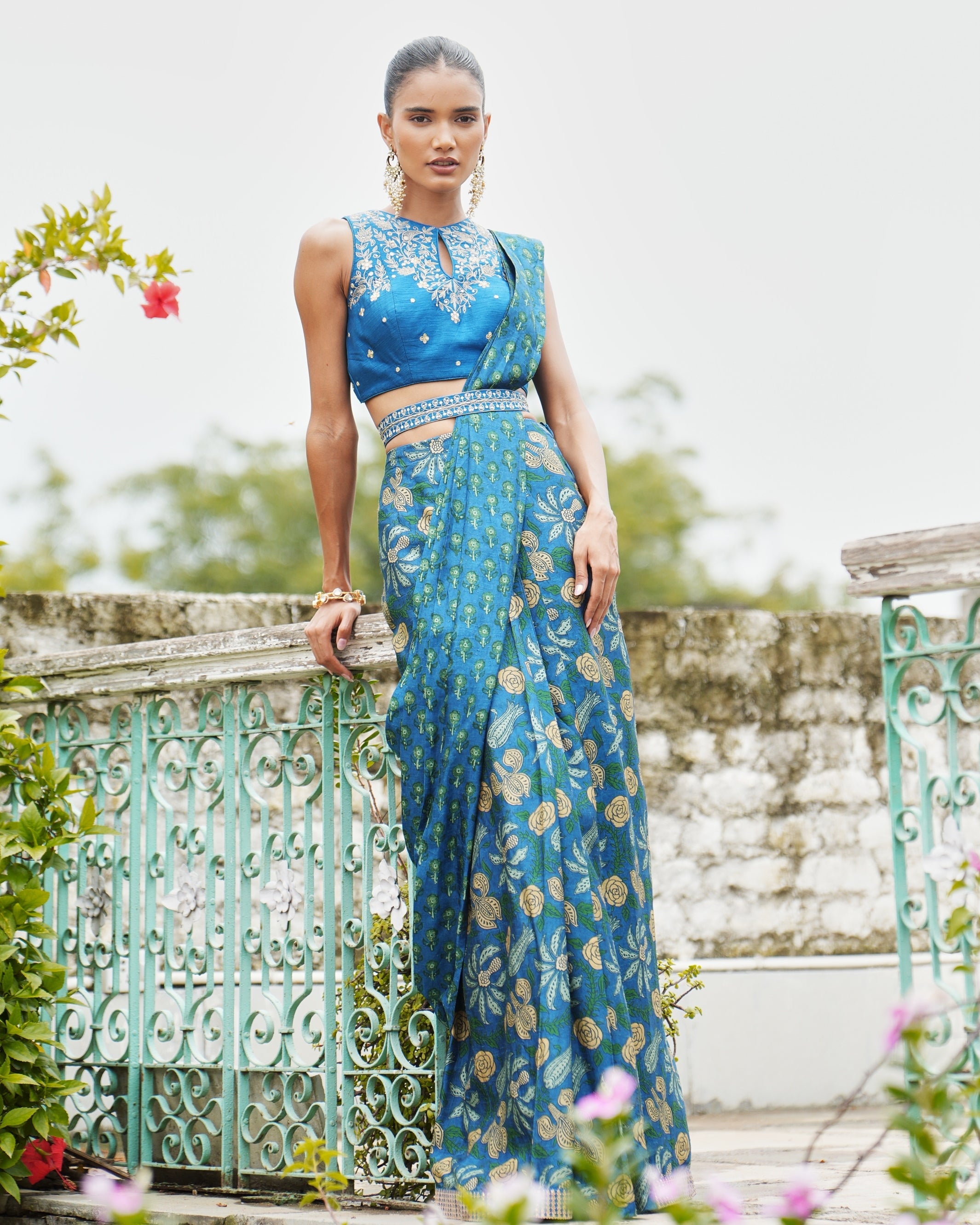 Nuri Floral Sari Set | KYNAH x Drishti & Zahabia