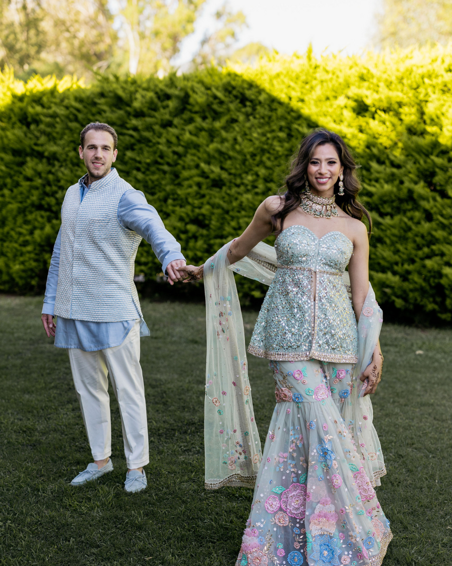 Nude Cream Dori Lehenga Set | Seema Gujral – KYNAH