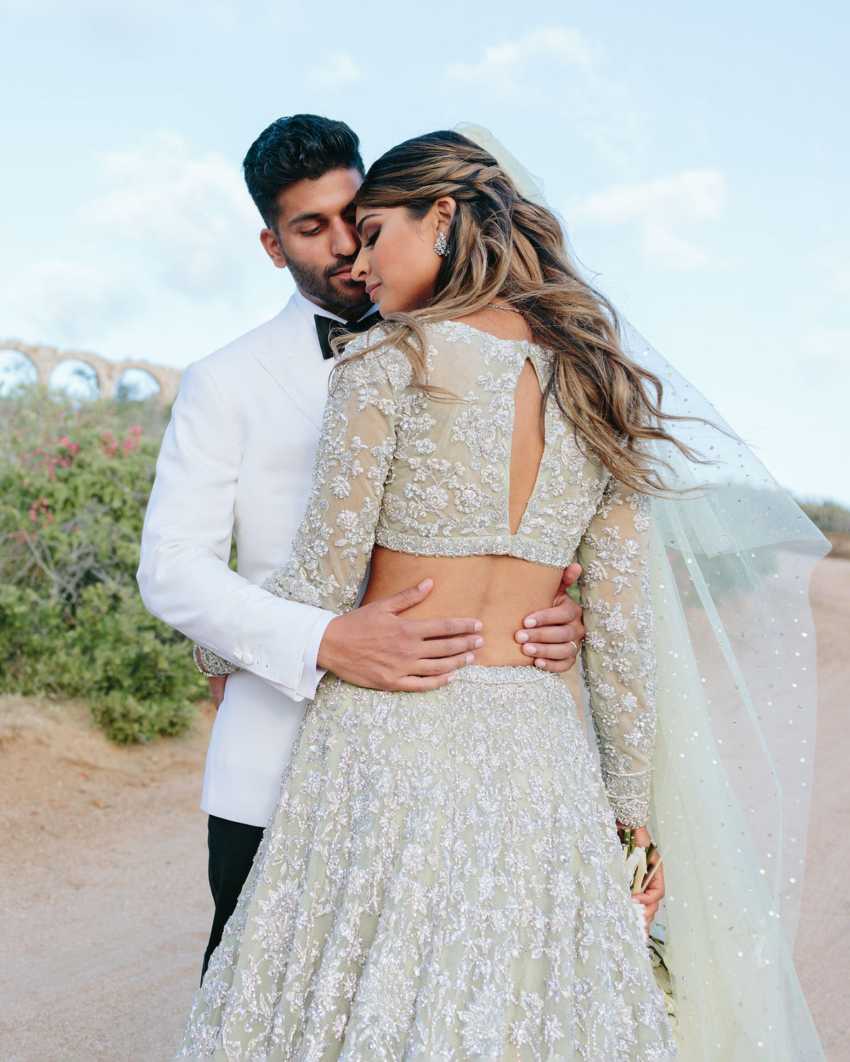 Aisha Rawji Moss Green Sequin Bridal Lehenga | Seema Gujral – KYNAH