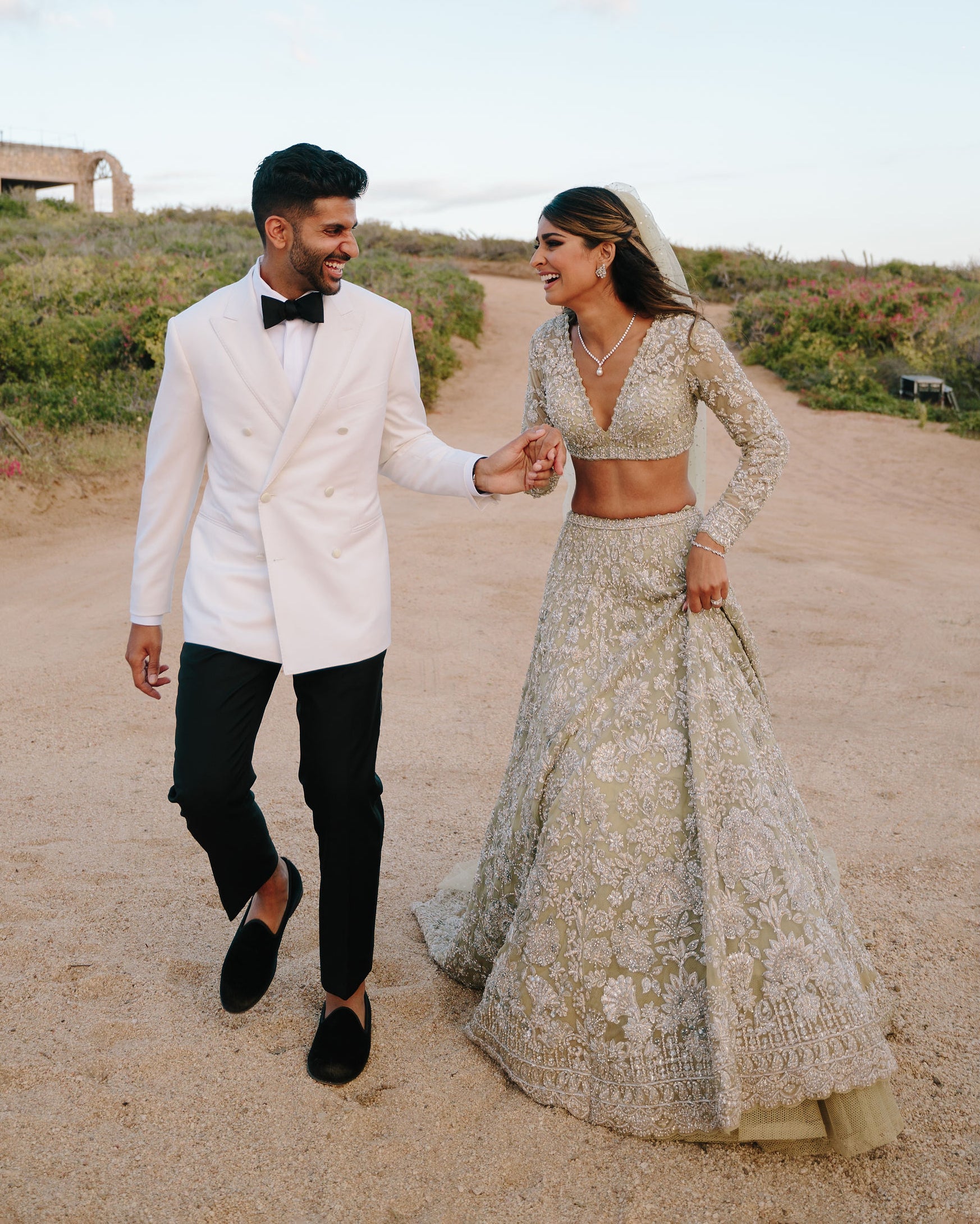 Aisha Rawji Moss Green Sequin Bridal Lehenga | Seema Gujral – KYNAH