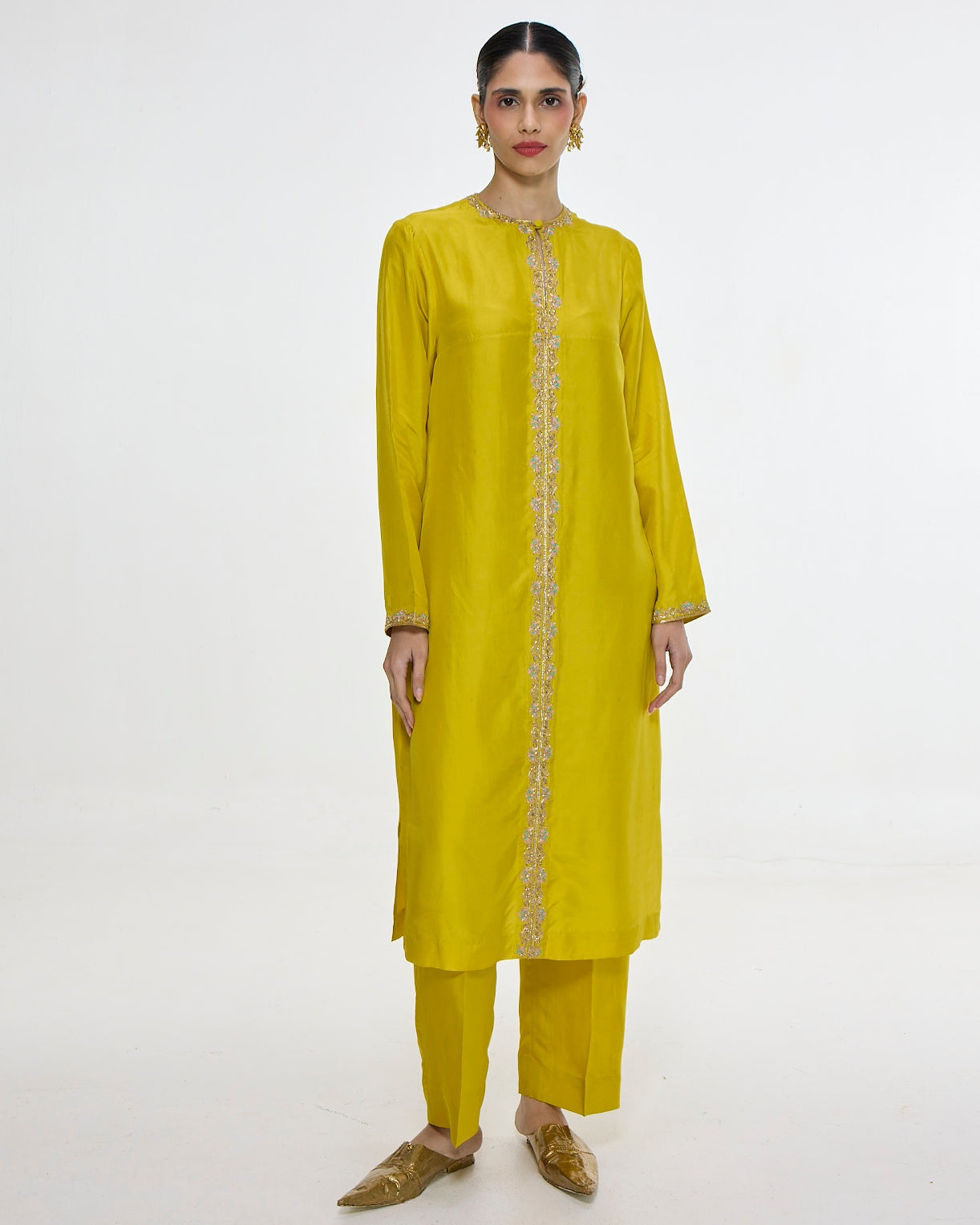 Handwoven Mustard Kurta Set | Ekaya – KYNAH