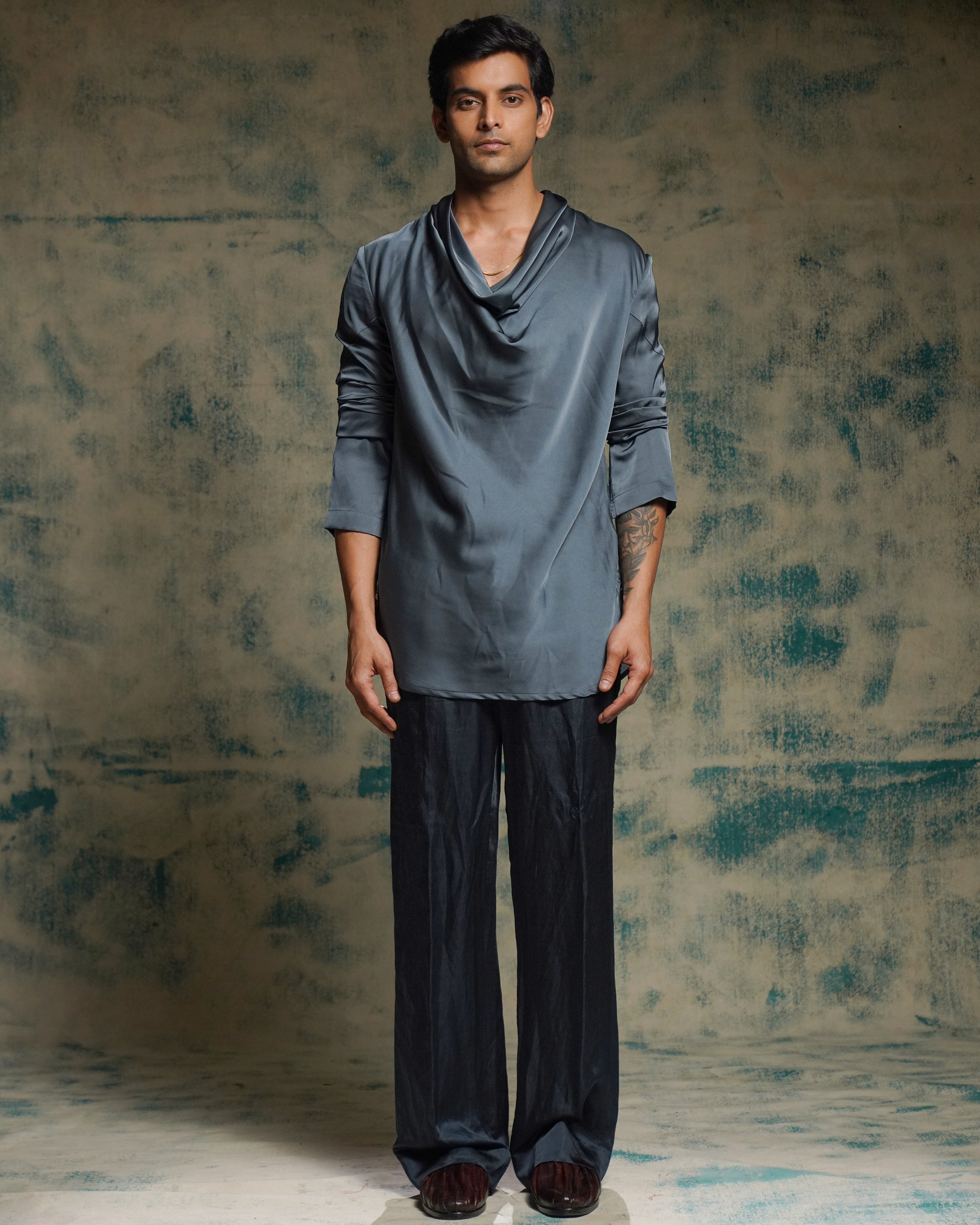 Charcoal Blue Cowl | Jatin Malik – KYNAH