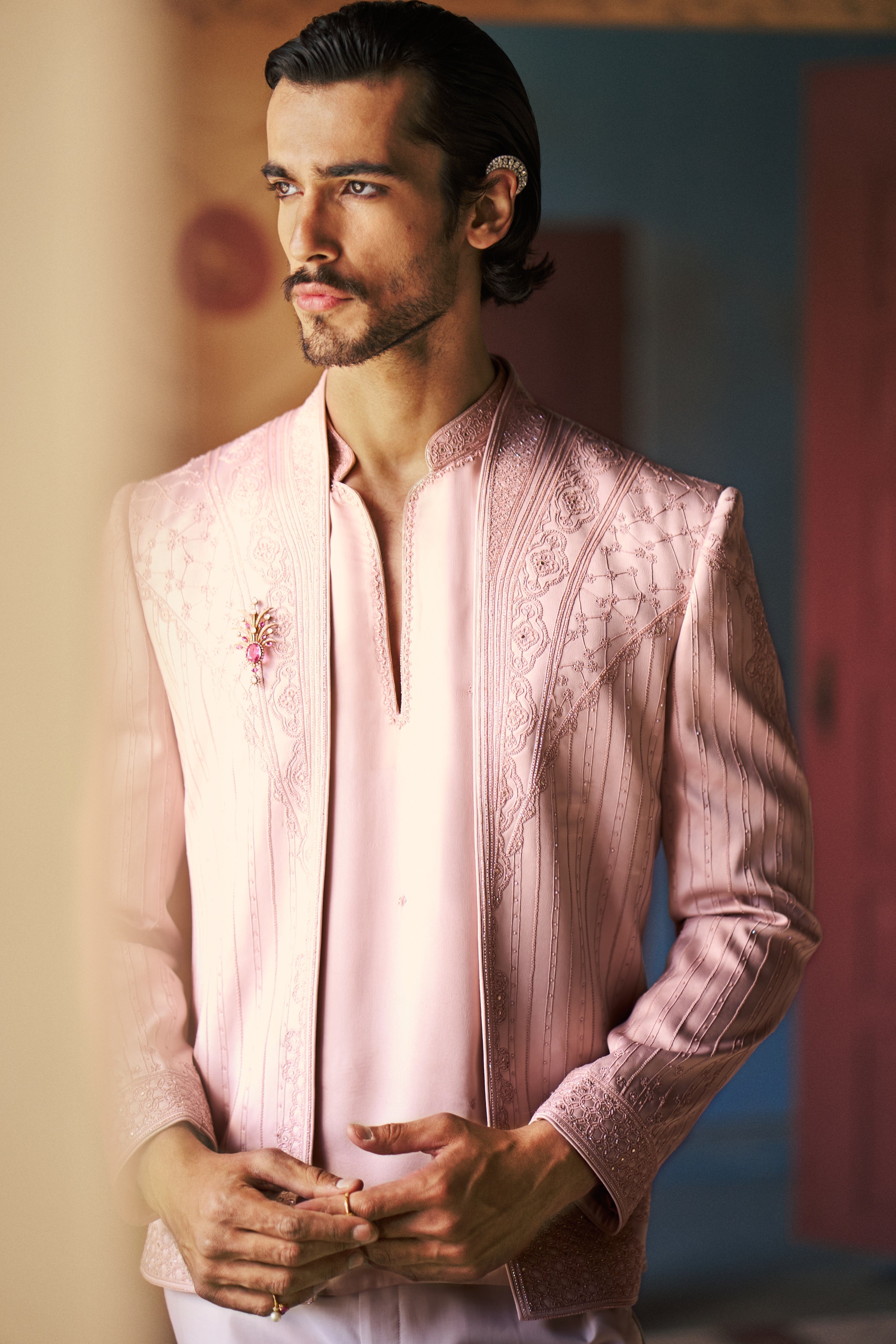 Zylin Short open Jacket, Kurta & Pant Set | Dolly J Mens – KYNAH