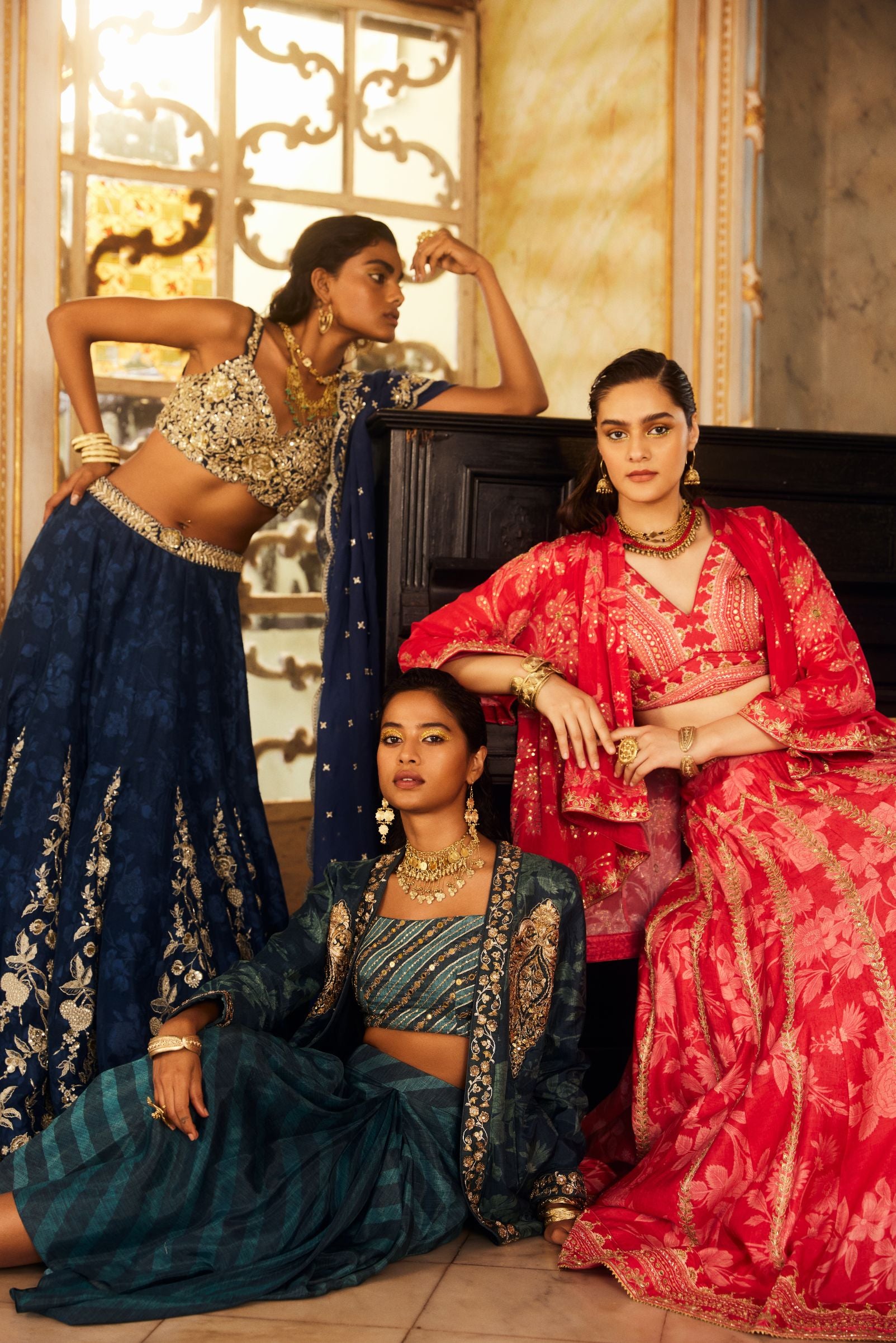 Basil Green Ombré Lehenga Set | Chamee & Palak – KYNAH