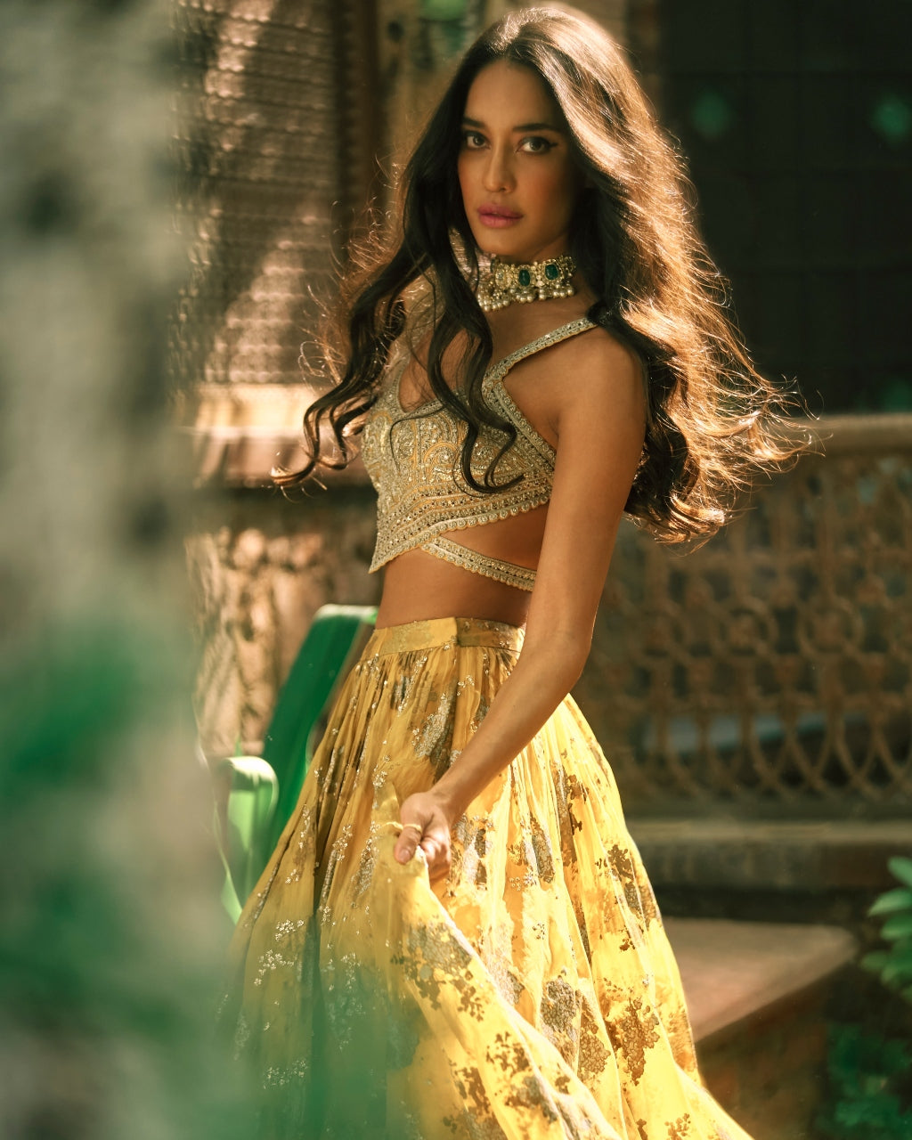 Mustard Lisa Sylvia Lehenga Set | Bhumika Sharma – KYNAH