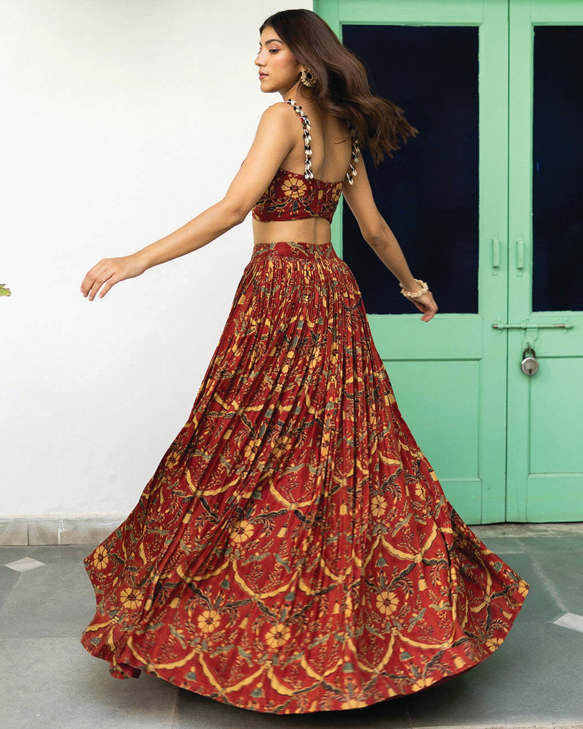 Red Silk Coord Lehenga Set | Label Anushree – KYNAH